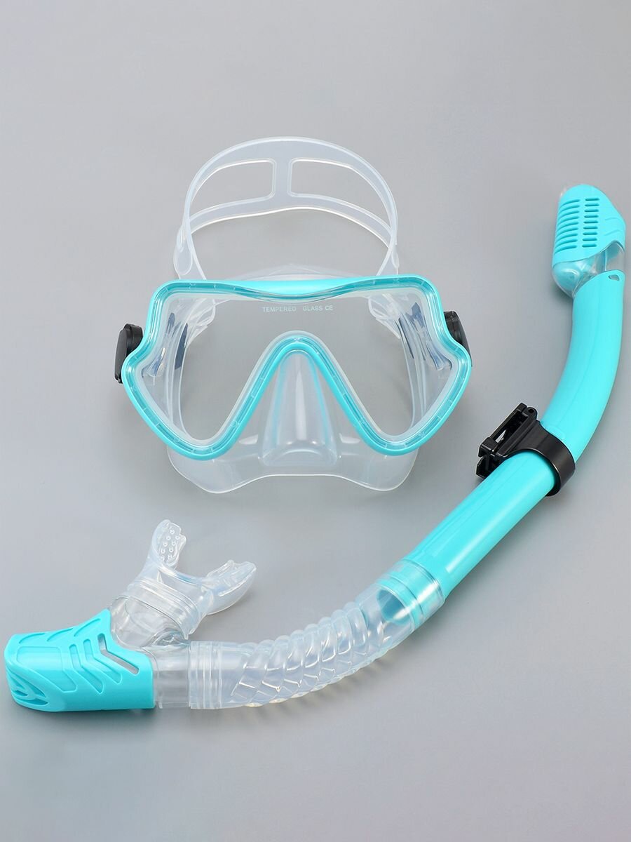 Маска для плавания, дайвинга и снорклинга с трубкой, набор для купания, взрослая, черно белый цвет, комплект.