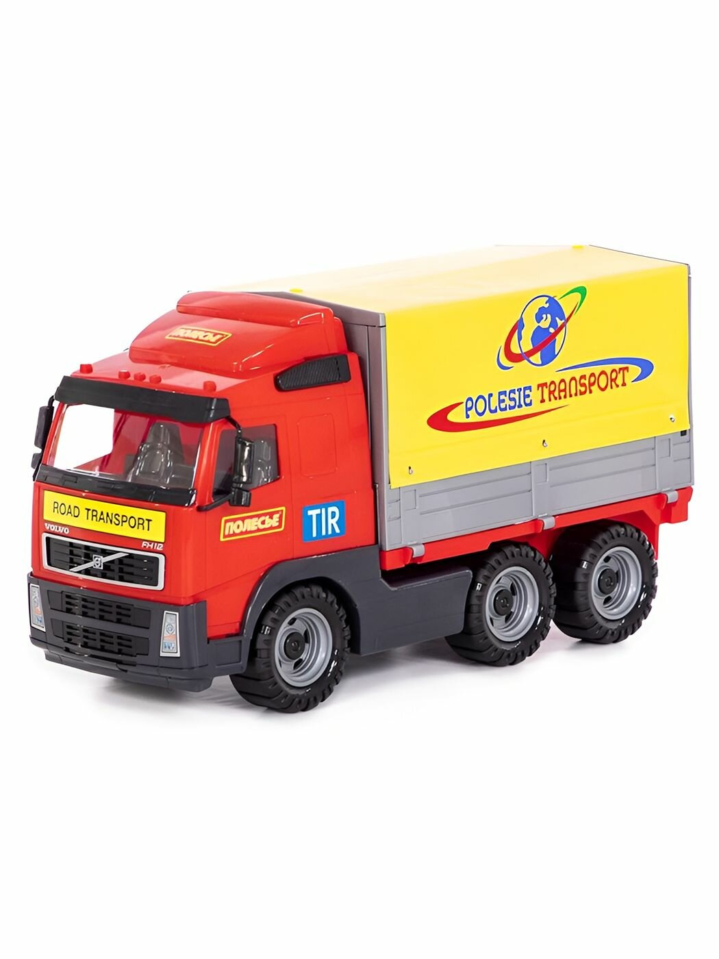 Бортовой грузовик "Volvo" с тентом, детский тягач для игры в песочнице и дома, пластиковая машинка-игрушка для малышей