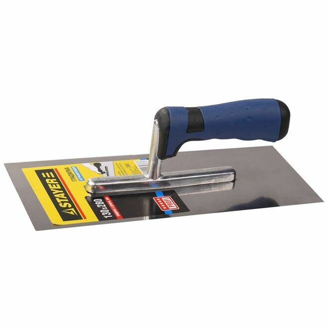 Гладилка штукатурная, нержавеющая, двухкомпонентная ручка, STAYER 130x280 мм