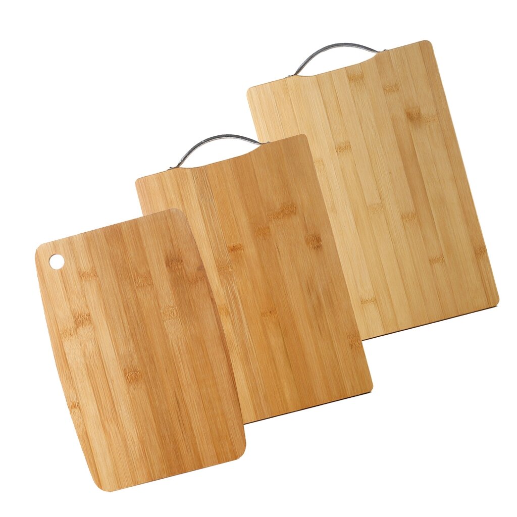 3шт Кухонные Разделочные Доски Из Толстого Дерева Двусторонняя Прямоугольная Разделочная Доска для Фруктов Разделочная Доска для Овощей Мяса