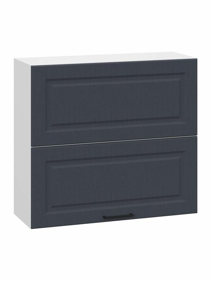 Кухонный модуль навесной, барный шкаф Шервуд, 80х29.6х72 см, Белый / Шато индиго