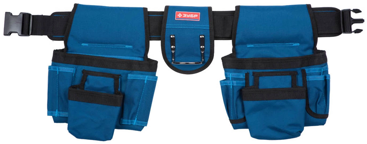 ЗУБР пояс монтажника с 18 карманами и держателем для молотка 38640