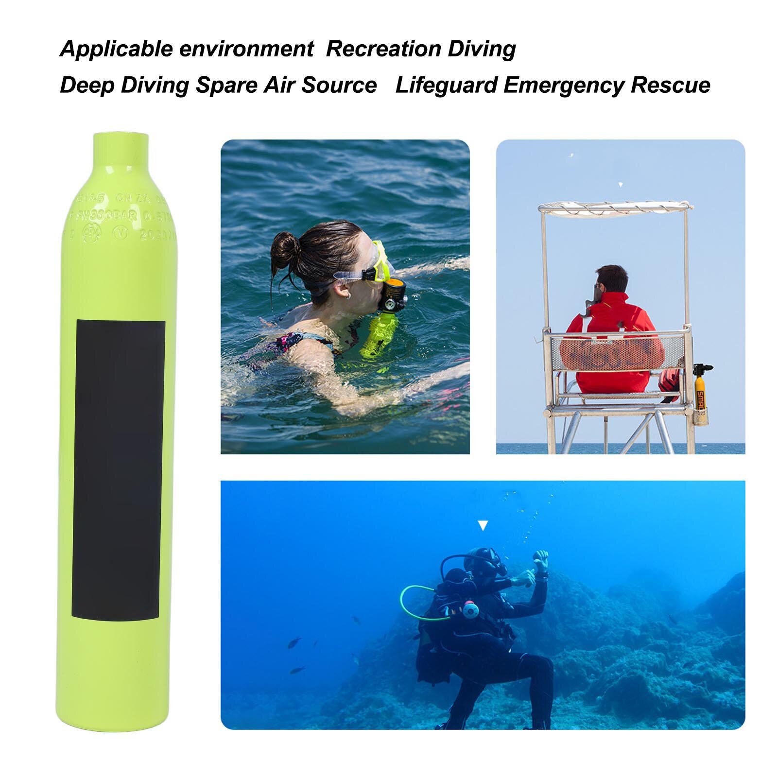 Комплект акваланга 0,5 л 5-10 минут трехслойная фильтрация подводное дыхание дайвинг комплект баллона с дыхательным клапаном манометр воздушный насос зеленый