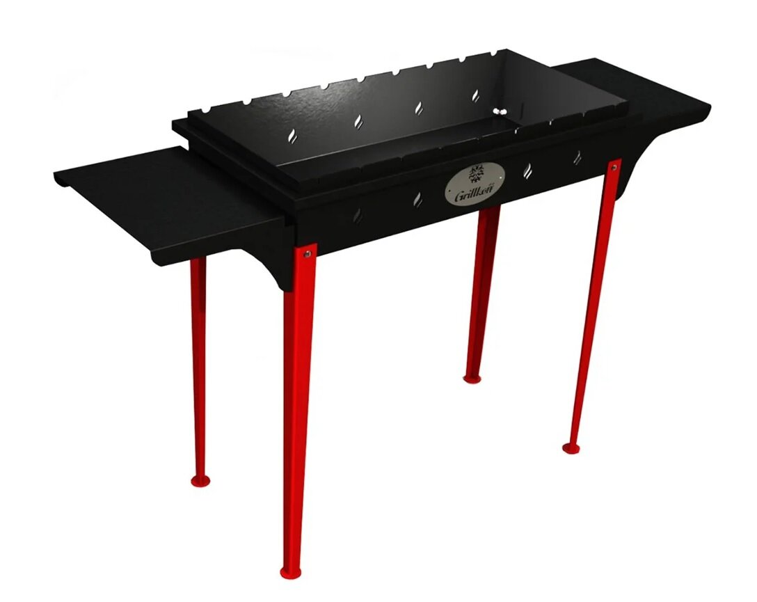 Мангал "Стационарный" с двумя боковыми столиками для комфортной готовки