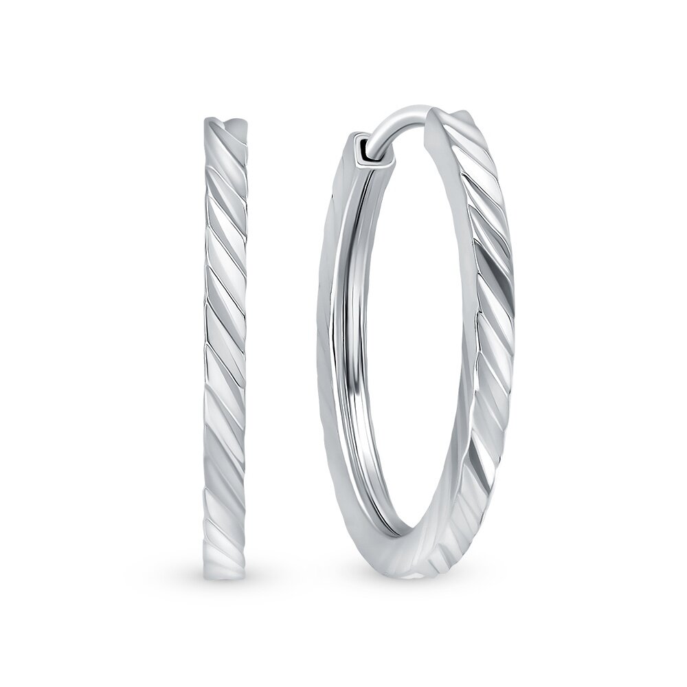 Серьги конго, серебро, 925 проба, родирование