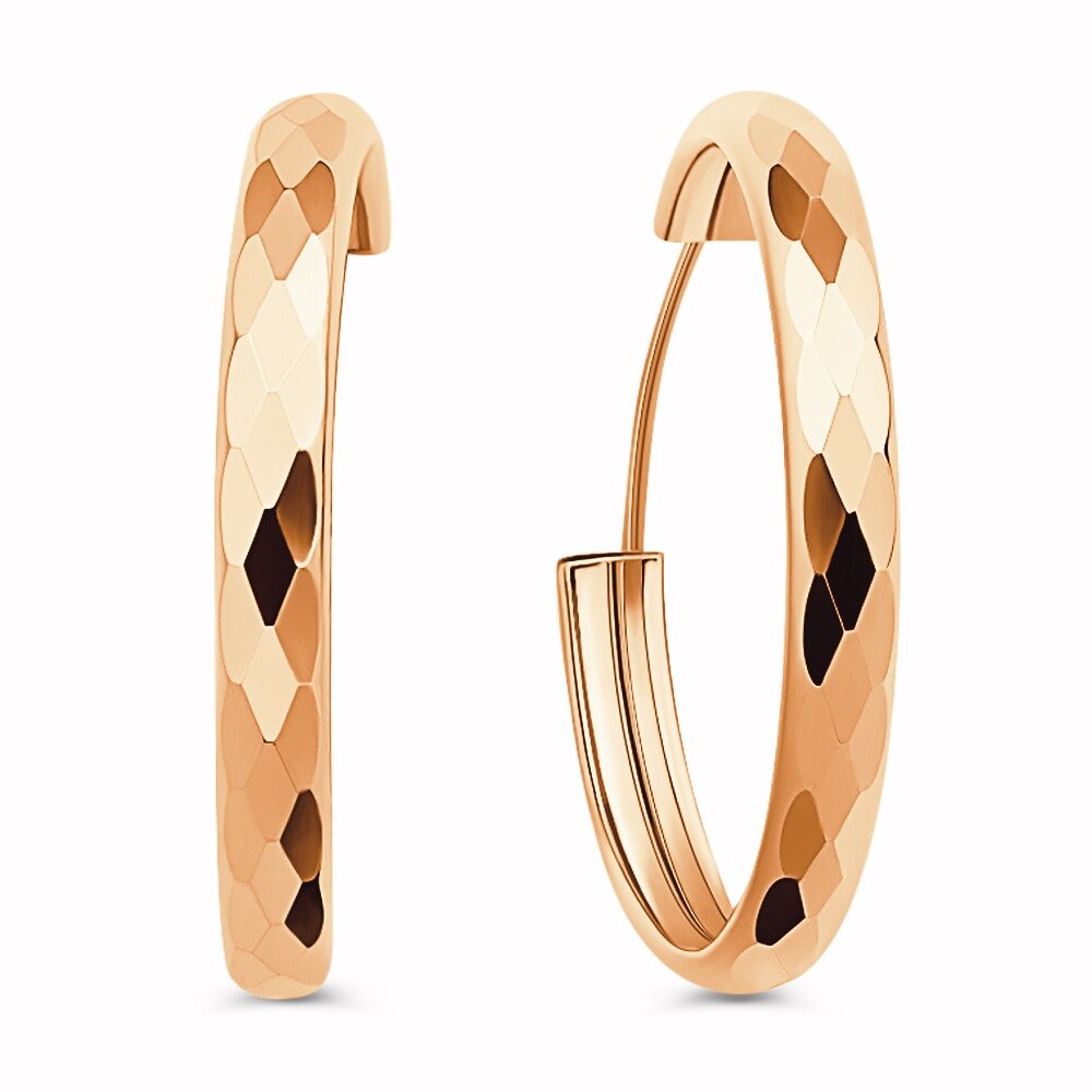 Серьги конго, серебро, 925 проба, золочение