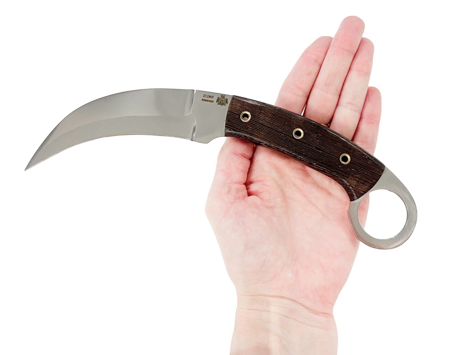 Нож Керамбит №2-1. Кованая сталь Х12МФ, рукоять из венге