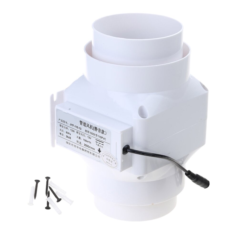 Малошумный встроенный вытяжной вентилятор, подходящий для непрерывной вентиляции на чердаках и в теплицах, в шкафах для обуви, для передачи тепла