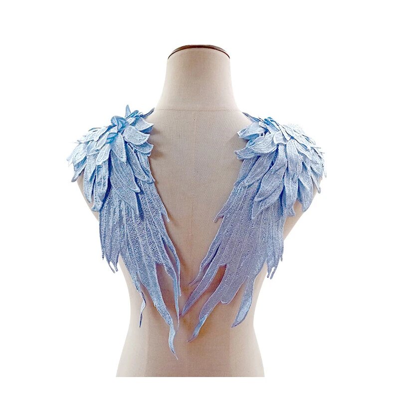 Нашивки для одежды крылья ангела 39x15 см Sky Blue