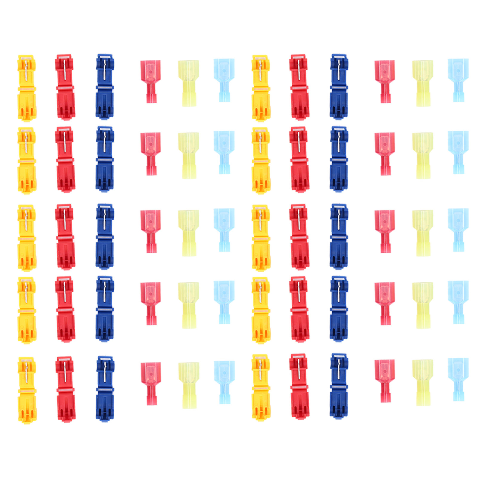 Комплект электрических Т-образных соединителей для быстрого соединения и обжима, нейлоновые полностью изолированные клеммы типа "лопатка".