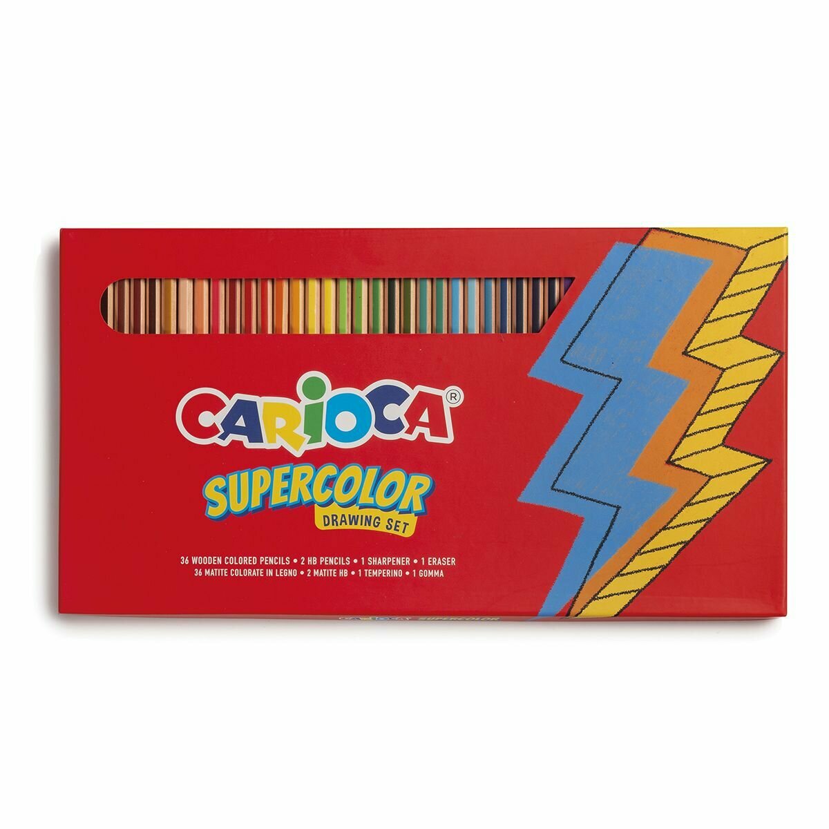 Набор цветных карандашей Carioca SUPERCOLOR 43395, 36 штук, точилка, ластик
