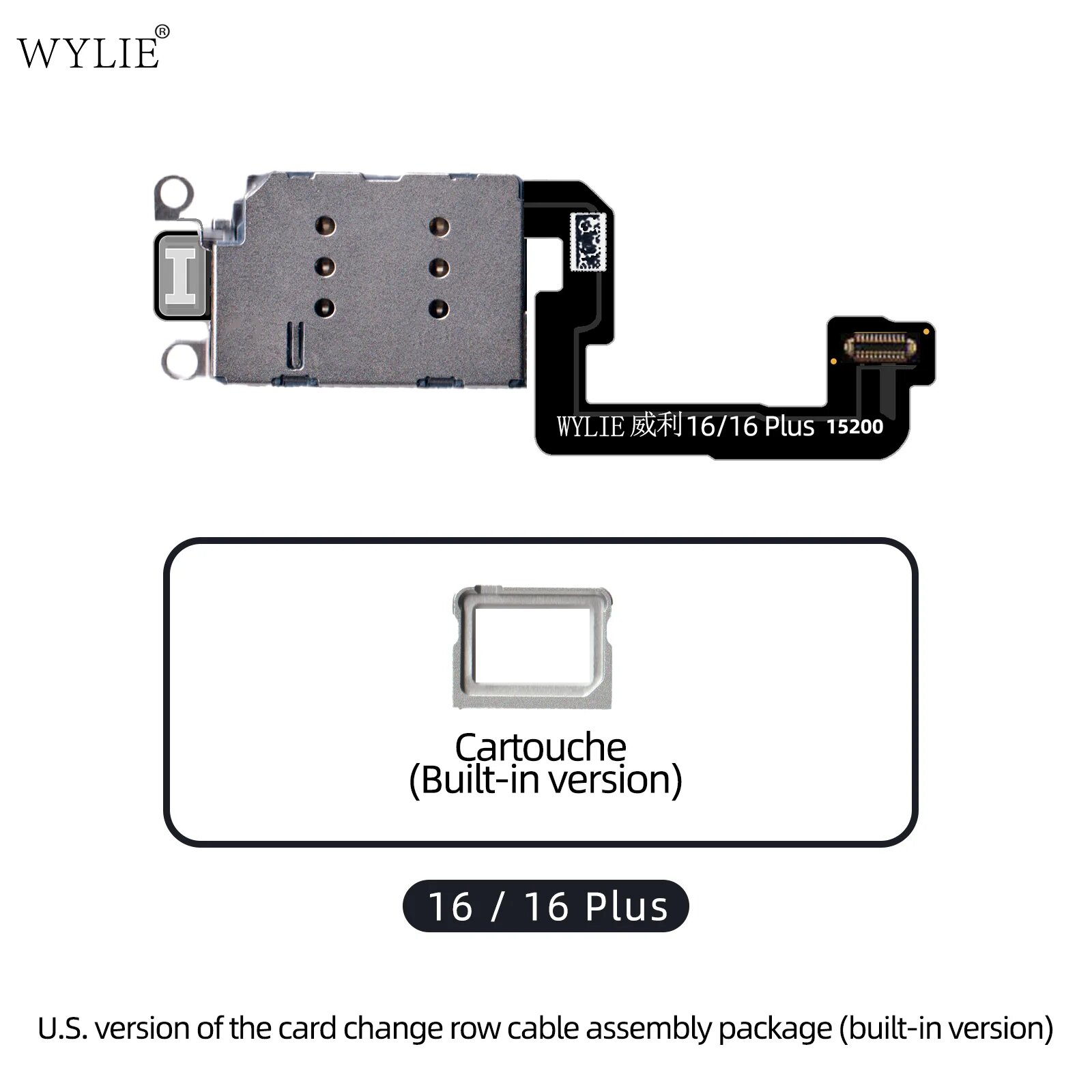 Лоток Wylie eSIM для слота для iPhone 15Pro, 14Pro Max, 14Plus, держатель из одной сим-карты на две карты, без разделения открытий 16 PLUS