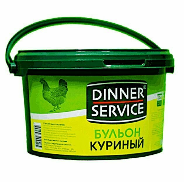 Бульон куриный с натуральной курицей (сухая смесь/концентрат) , DINNER SERVICE, ведро 2 кг
