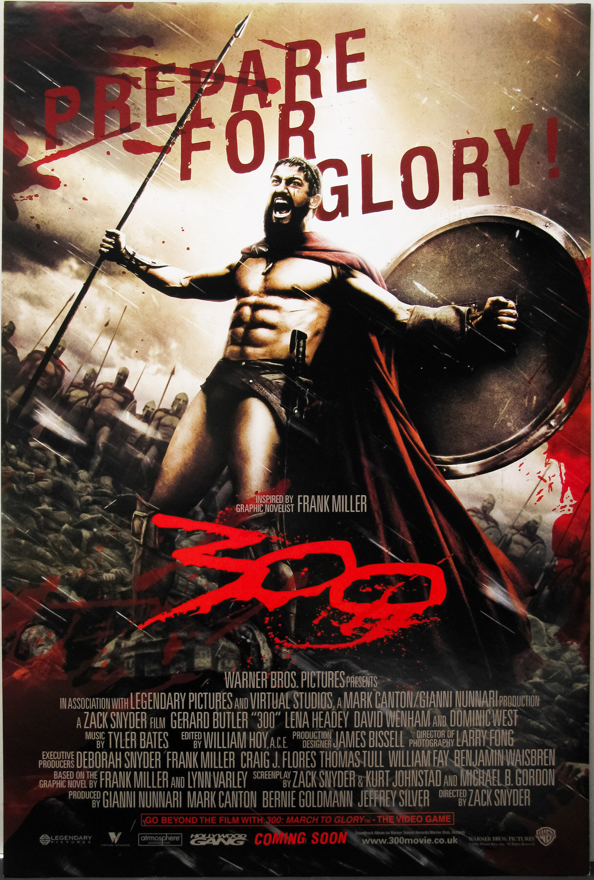 Плакат, постер 300 спартанцев (300) 2006 на бумаге, размер 21х30см