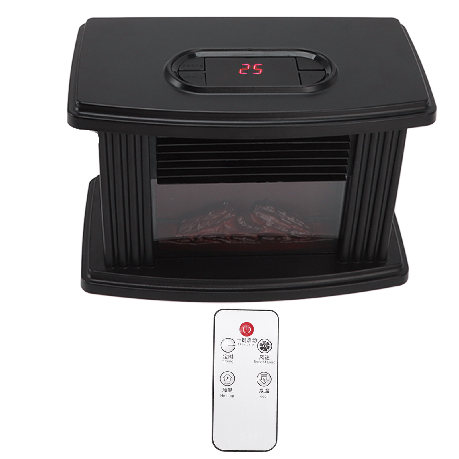 Электрический камин-обогреватель маленький мини тихий стильный настольный электрический обогреватель для спален и офисов, 1000Вт