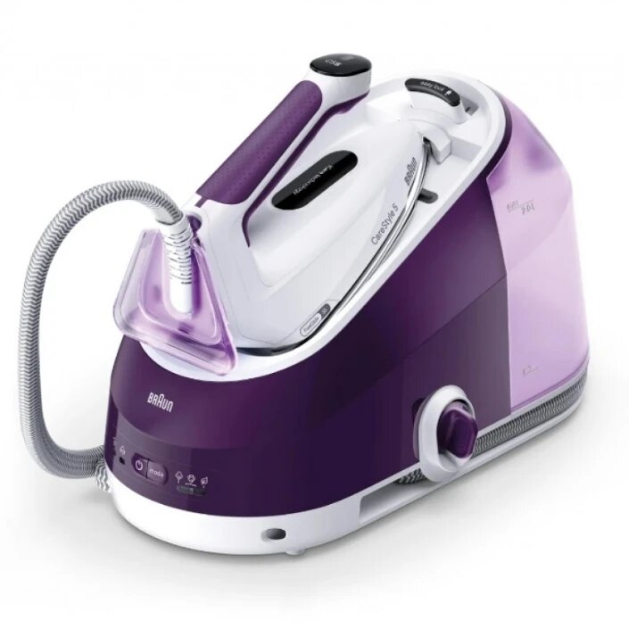 Парогенератор Braun CareStyle 5, IS5247VI, 2400 Вт, 500 г/мин, подошва SuperCeramic, белый/фиолетовый
