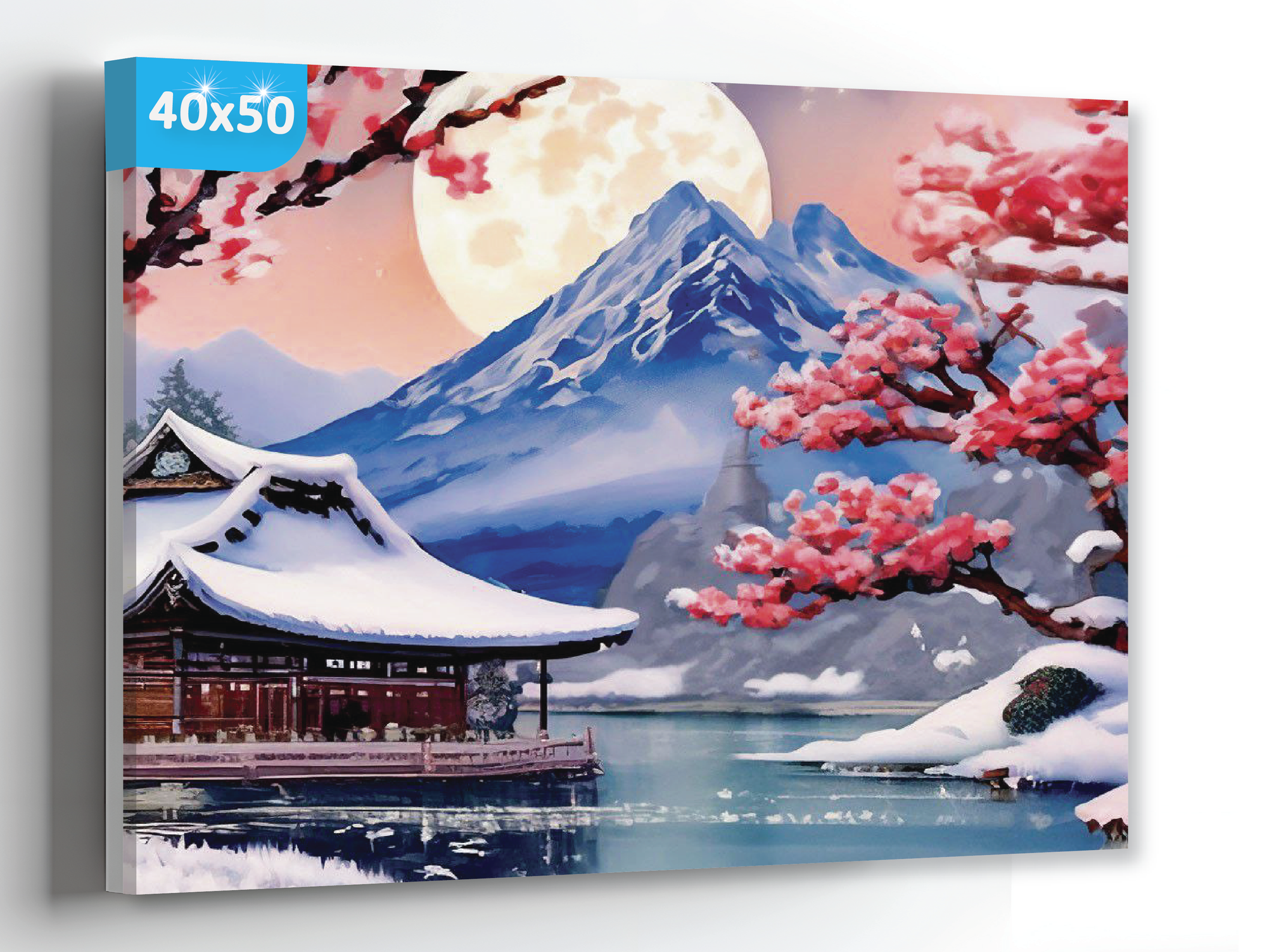 Алмазная мозаика на подрамнике "Фудзияма №2" 40х50 Полная выкладка