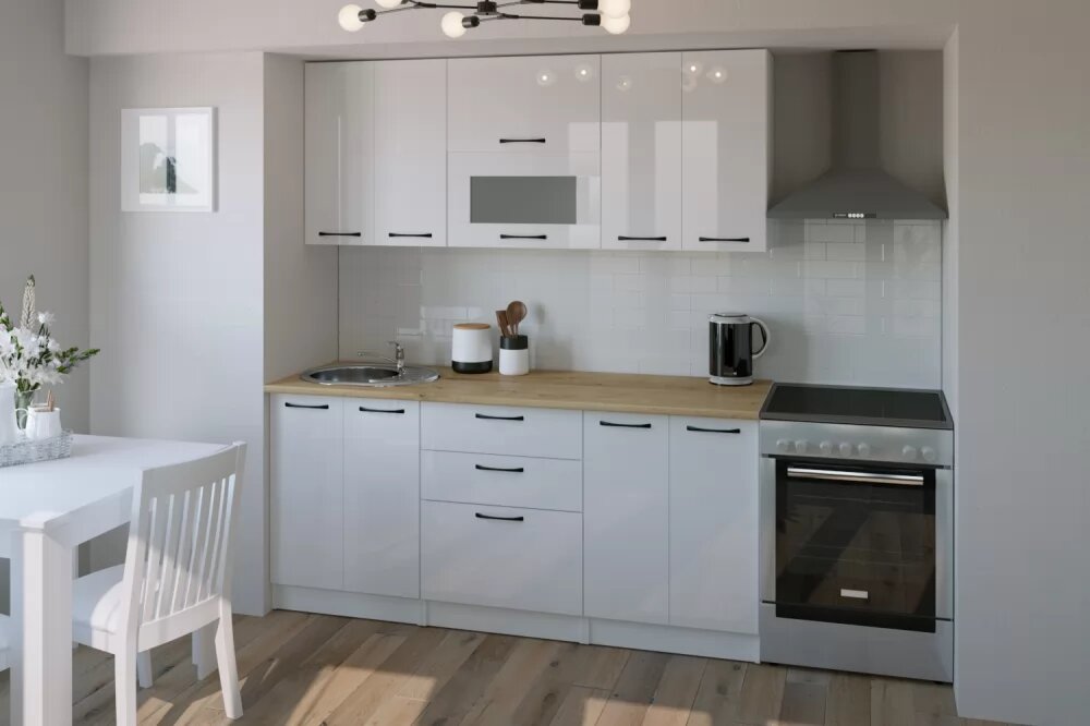 Кухонный гарнитур Герда Жасмин макси 2 1800 мм, каркас ЛДСП, фасад ЛДСП,