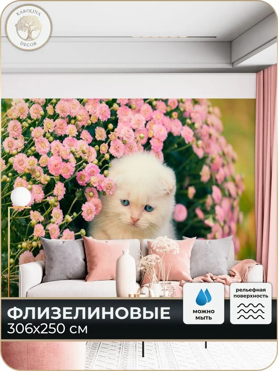 Фотообои 3D "Кот" 300х250