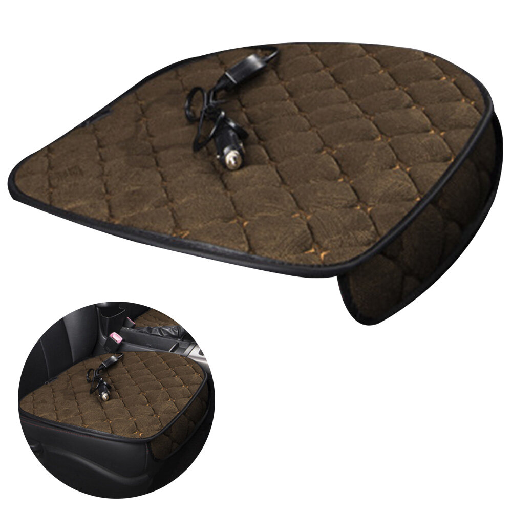 Универсальный электрический подогреватель для автомобильного сиденья с подогревом, подогреваемая подушка для автомобильного сиденья, подогрев сиденья, авто, зимний, теплый, коричневый