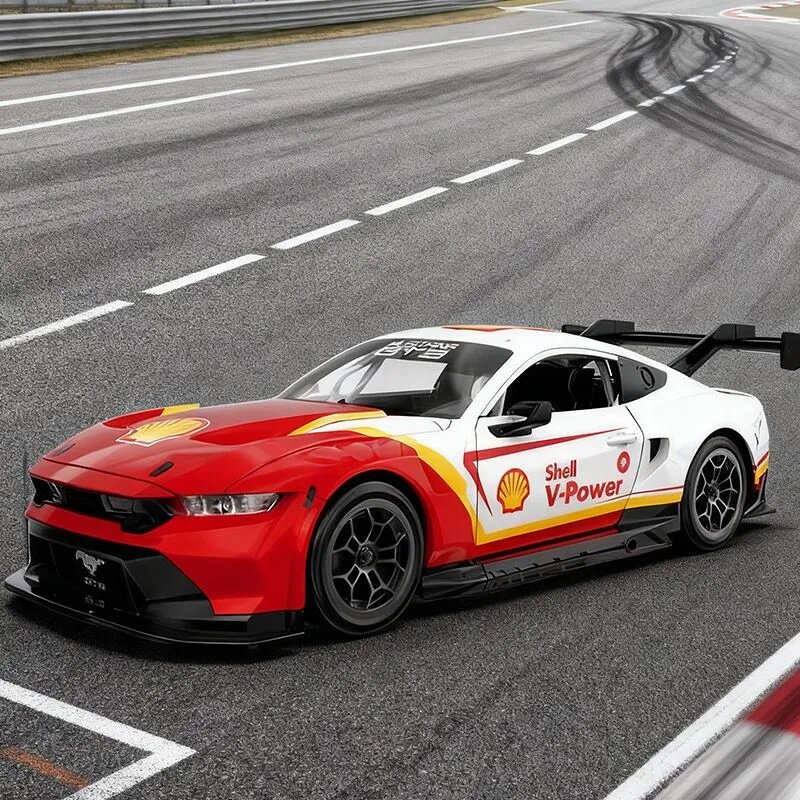 Миниатюрная модель автомобиля из литого металла Форд Мустанг GT3 Shell модель автомобиля Игрушки 1:24 Ford Mustang GT3, Свет и звук