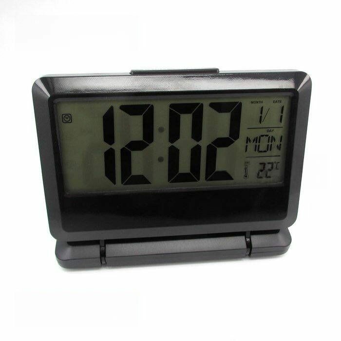 Настольные электронные часы, календарь, будильник, термометр Белый + батарейки В комплекте