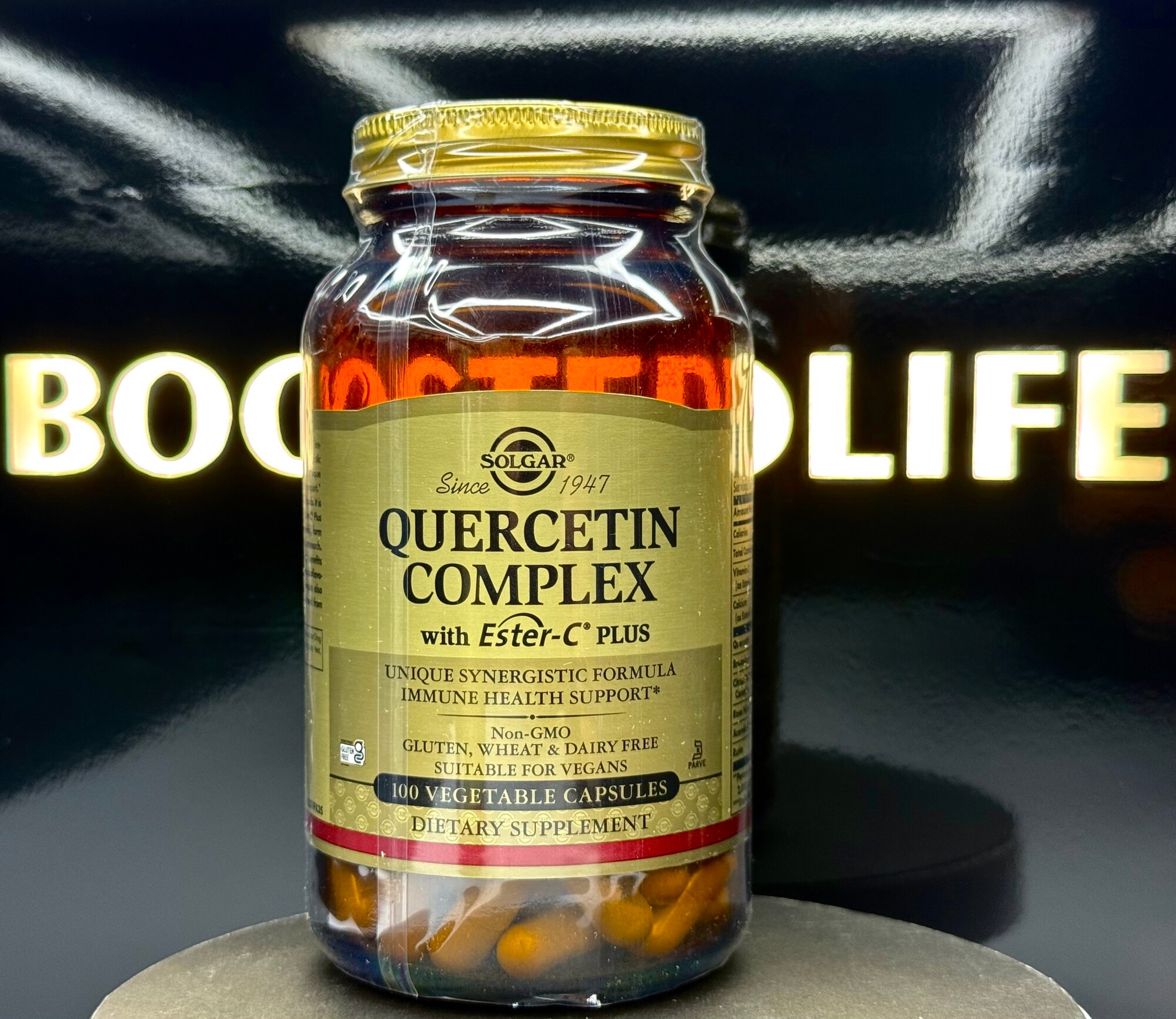 Solgar, Комплекс кверцетина с Ester-C Plus, Quercetin Bromelain вегетарианских капсул