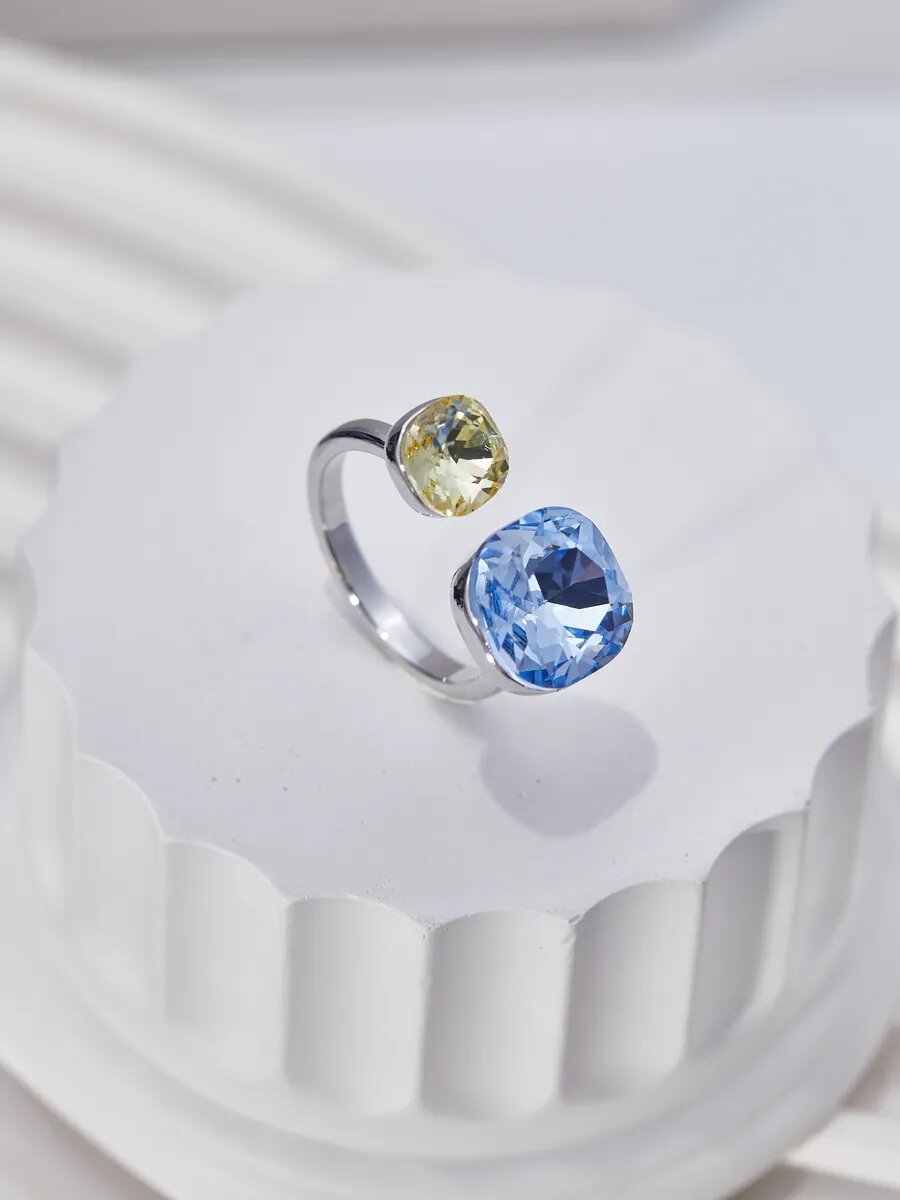 Кольцо, фианит, кристалл, циркон, кристаллы Swarovski