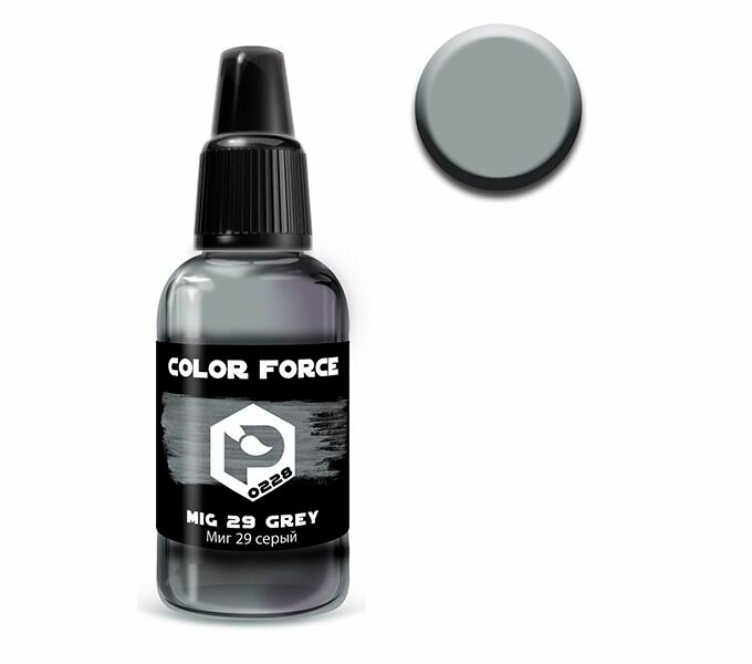 Краска для моделей Color force, водный акрил, Миг 29 серый (MiG 29 grey), матовая, 18 мл