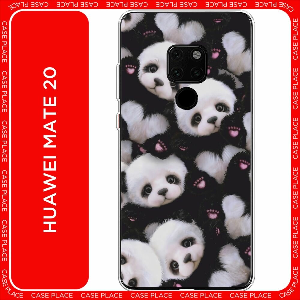 Чехол на Huawei Mate 20 / Хуавей Мате 20 с принтом "Море панд"