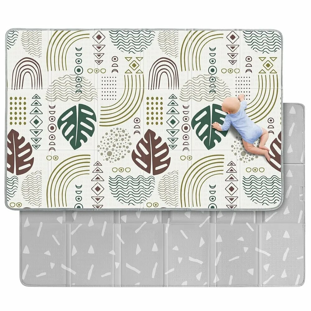 Детский коврик MIKMEL, для ползания, развивающий, складной, двусторонний, 180x120 см