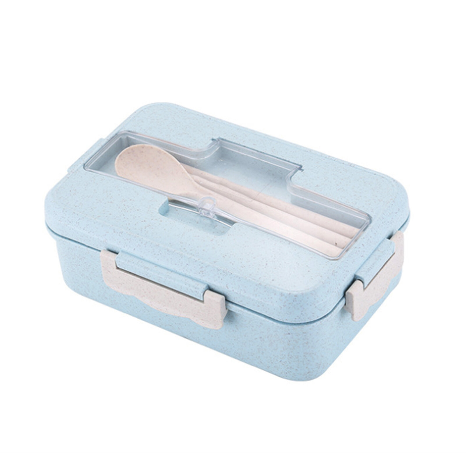 Герметичная коробка для бенто для взрослых с 3 отделениями Ланч-бокс для детей с ложкой и палочками для еды Микроволновая печь Безопасная посудомоечная машина Коробка для еды без BPA с ручкой