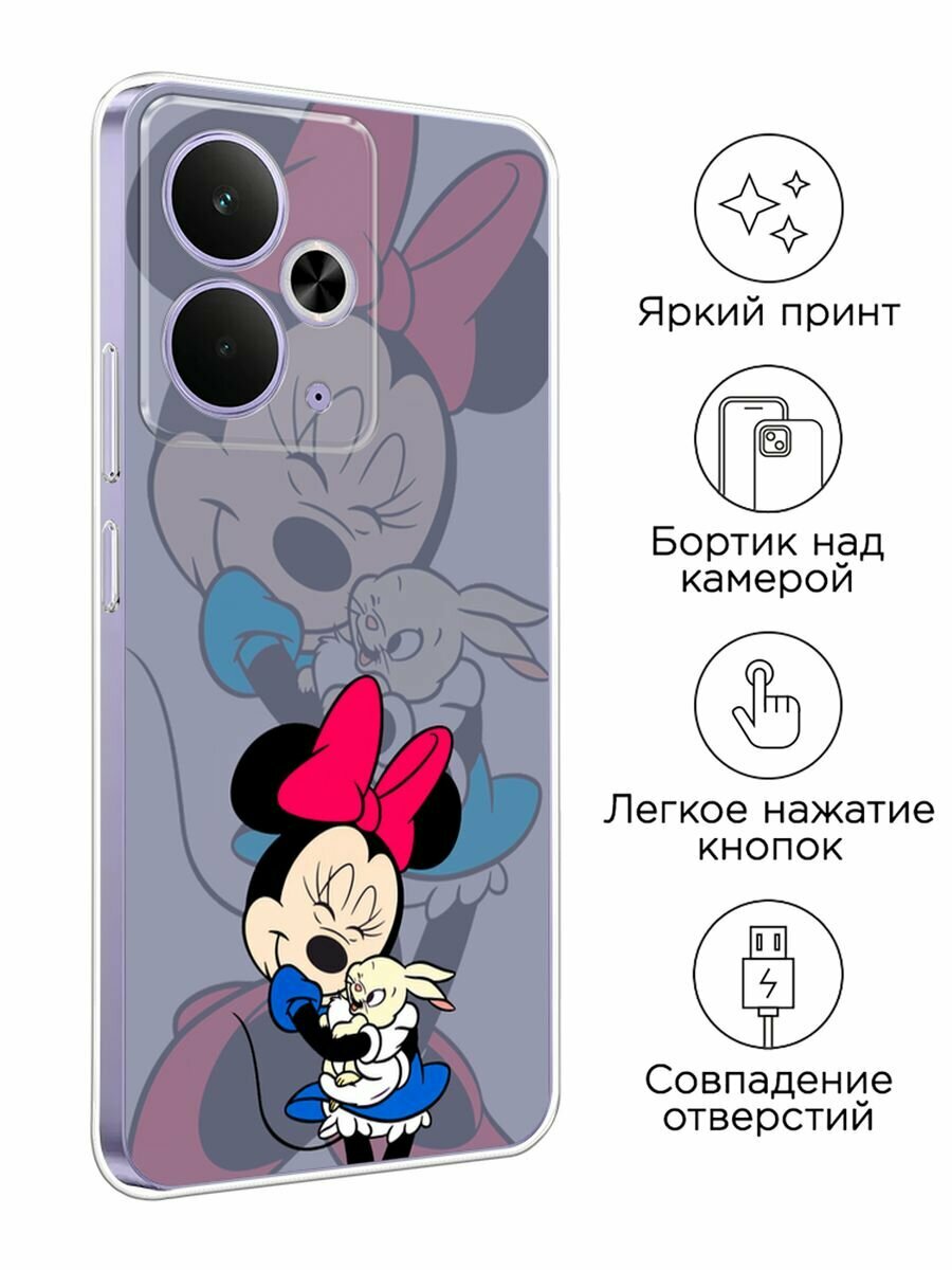 Чехол на Realme 14T / Реалми 14Т с принтом "Минни с кроликом" — фото 1