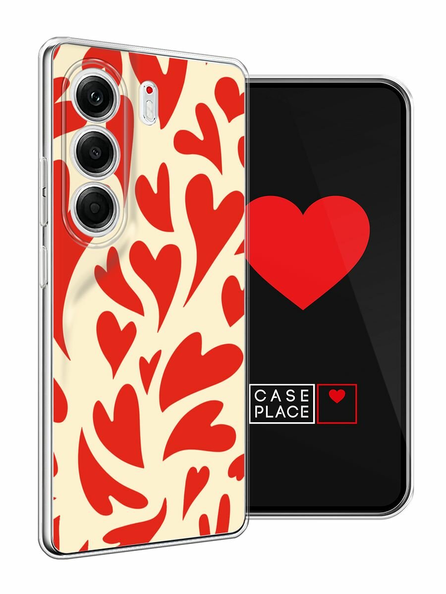 Чехол на Tecno Camon 40 Pro / Текно Камон 40 Про с принтом "Crazy hearts 1 - 14 февраля" — фото 1