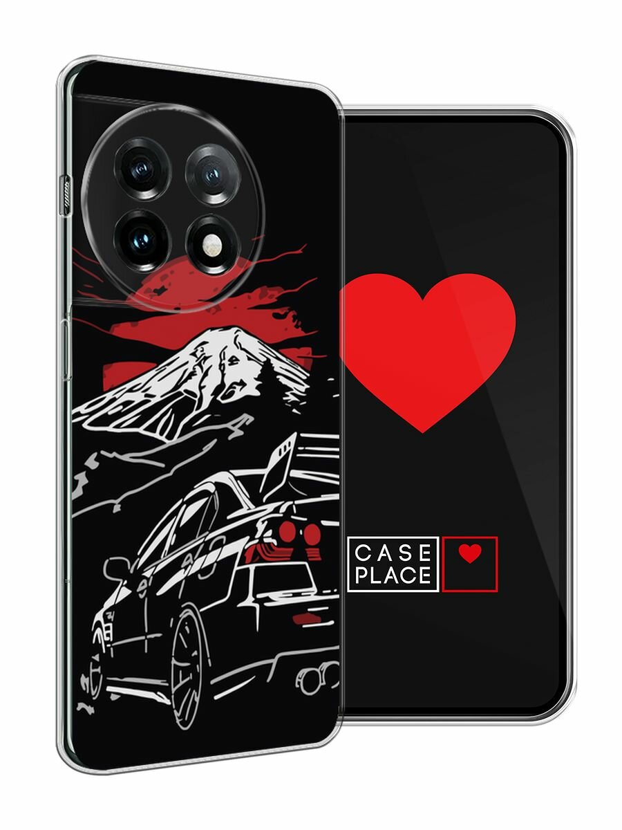 Чехол на OnePlus 11 / Ван Плас 11 с принтом "Машина в горах JDM" — фото 1