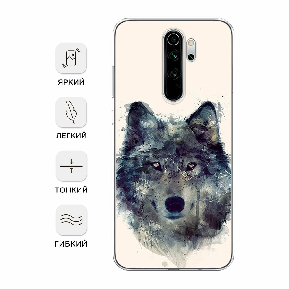 Чехол на Xiaomi Redmi Note 8 Pro / Сяоми Редми Нот 8 Про с принтом Волк арт — фото 1