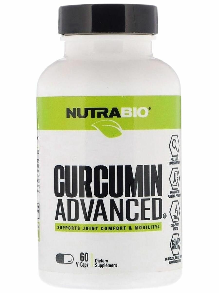 Куркумин от NutraBio, 60 вегетарианских капсул для здоровья суставов