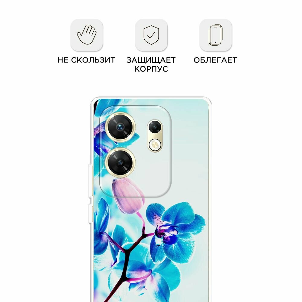 Чехол на Infinix Zero 30 4G / Инфиникс Зеро 30 4G с принтом "Голубая орхидея" — фото 1