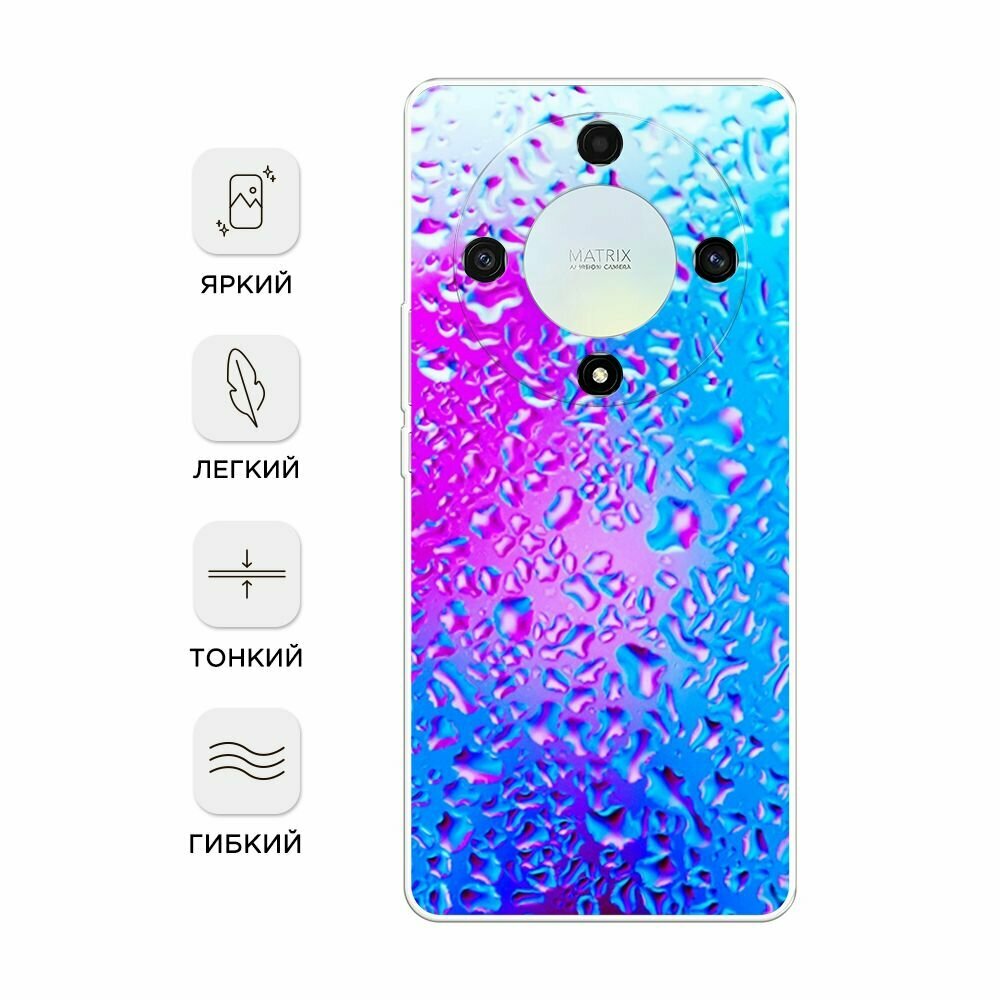 Силиконовый чехол на Honor X9A / Хонор X9A с принтом "Капли на стекле" — фото 1