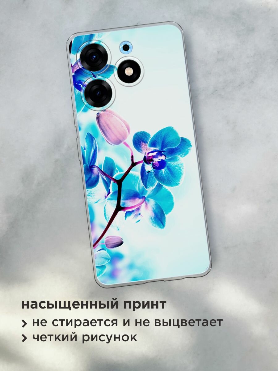 Чехол на Tecno Spark 10 Pro / Текно Спарк 10 Про с принтом "Голубая орхидея" — фото 1