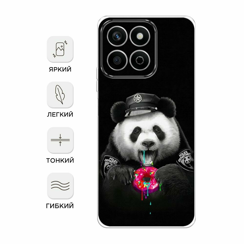 Силиконовый чехол на Honor X7c / Хонор X7c с принтом панда police — фото 1