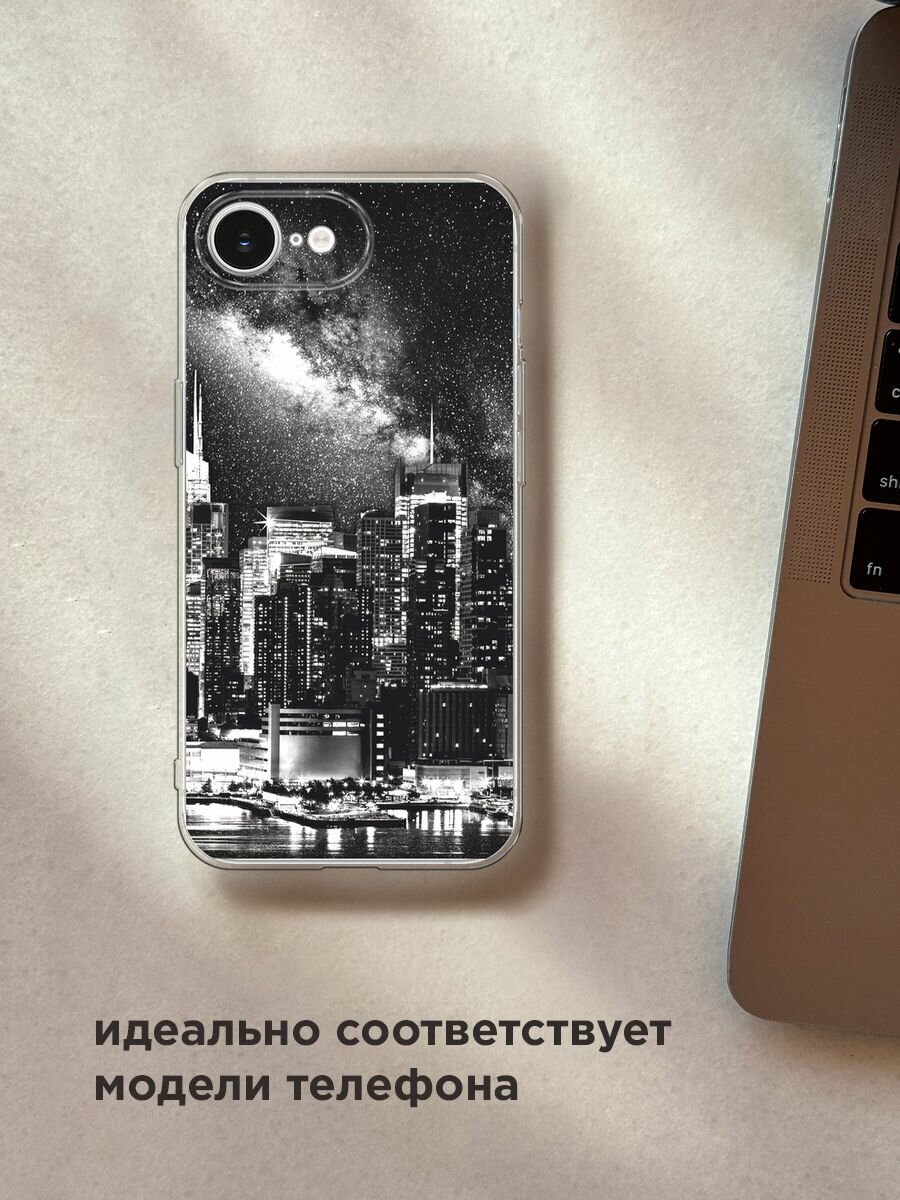 Чехол на Apple iPhone 16e/17e / Айфон 16е/17e с принтом "Ночной Нью-Йорк" — фото 1