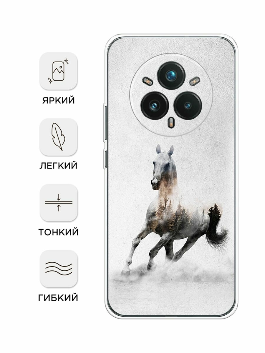Чехол на Realme 14 Pro / Реалми 14 Про с принтом "Лошадь лес" — фото 1