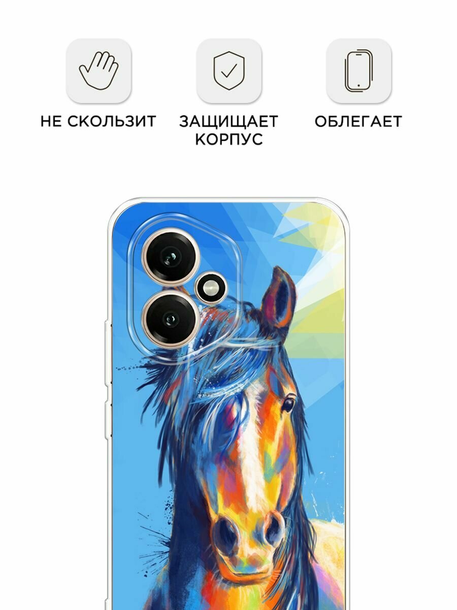 Силиконовый чехол на Honor 400 / Хонор 400 с принтом "Лошадь арт 3" — фото 1