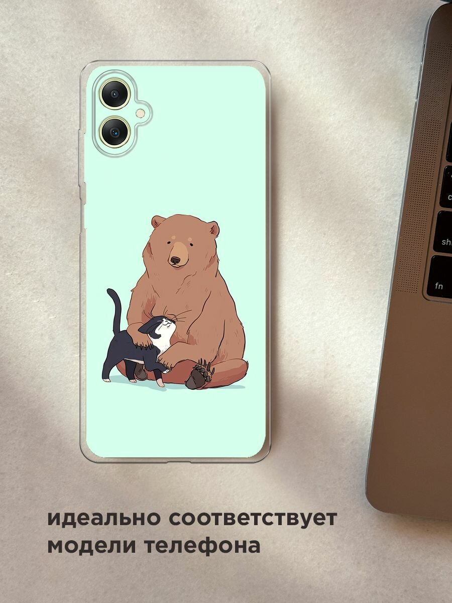Чехол на Samsung Galaxy A06 / Самсунг Галакси А06 с принтом "Медведь и кошка дружба" — фото 1