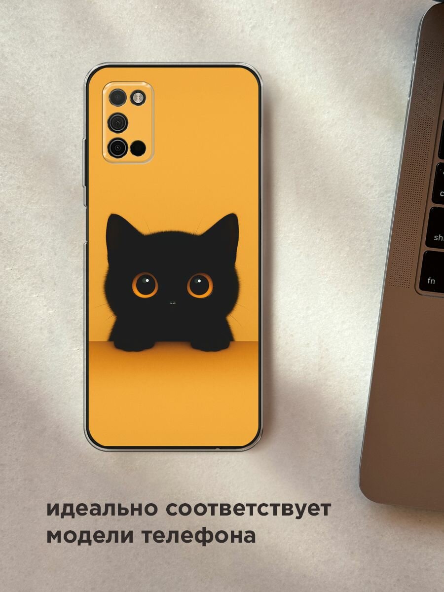 Чехол на Samsung Galaxy A03S / Самсунг Галакси A03S с принтом "Контрастный котик" — фото 1