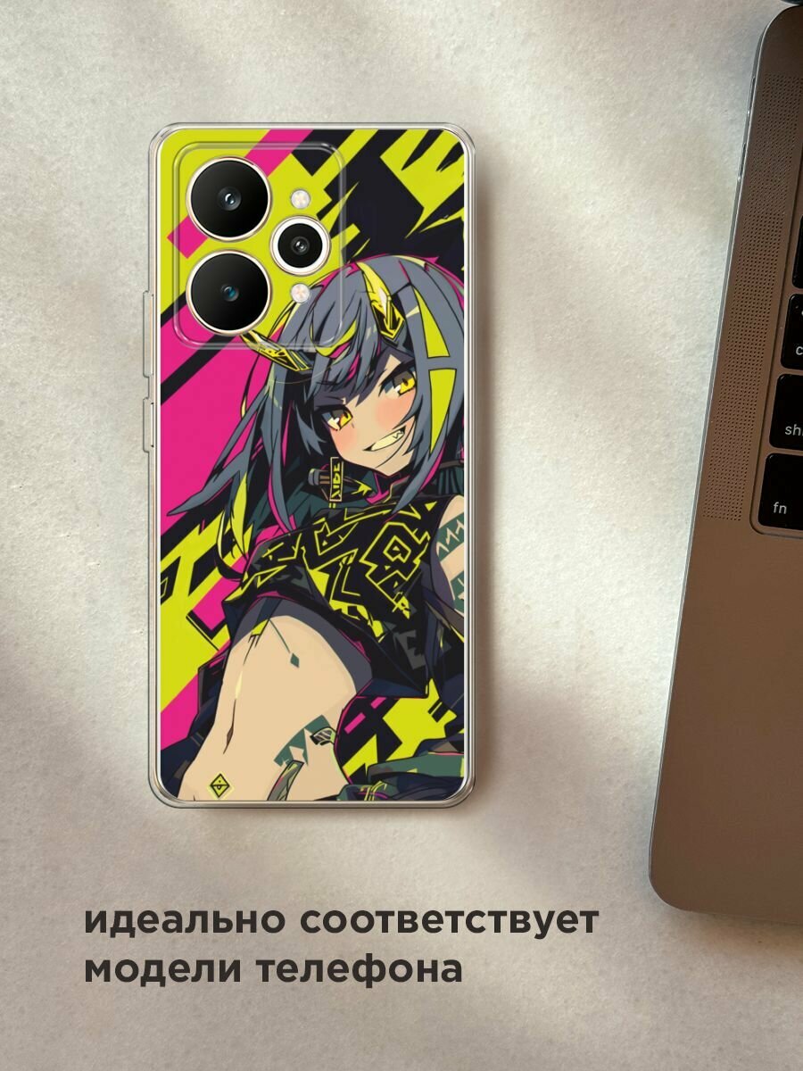 Чехол на Realme 15 / Реалми 15 с принтом "Девушка в кибер костюме" — фото 1