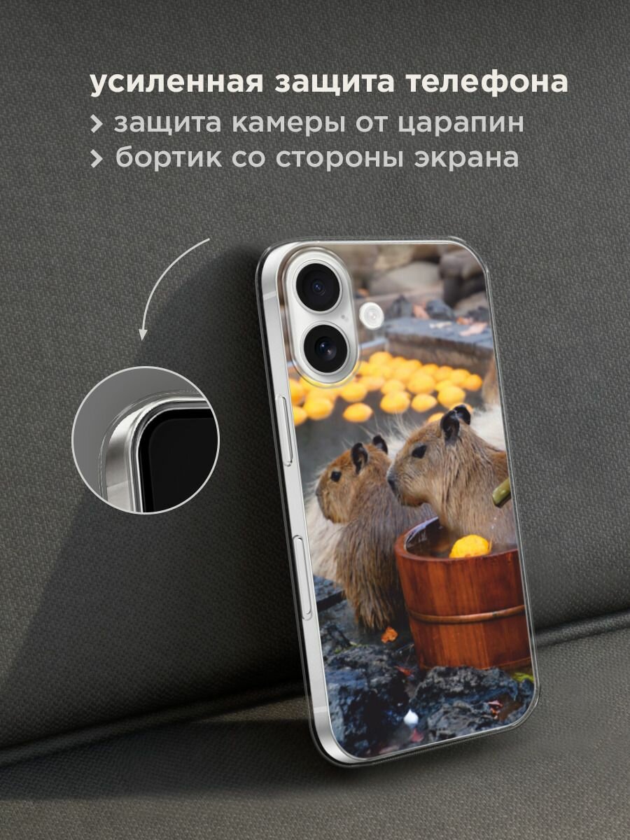 Чехол на Apple iPhone 17 / Айфон 17 с принтом "Капибары отмокают" — фото 1
