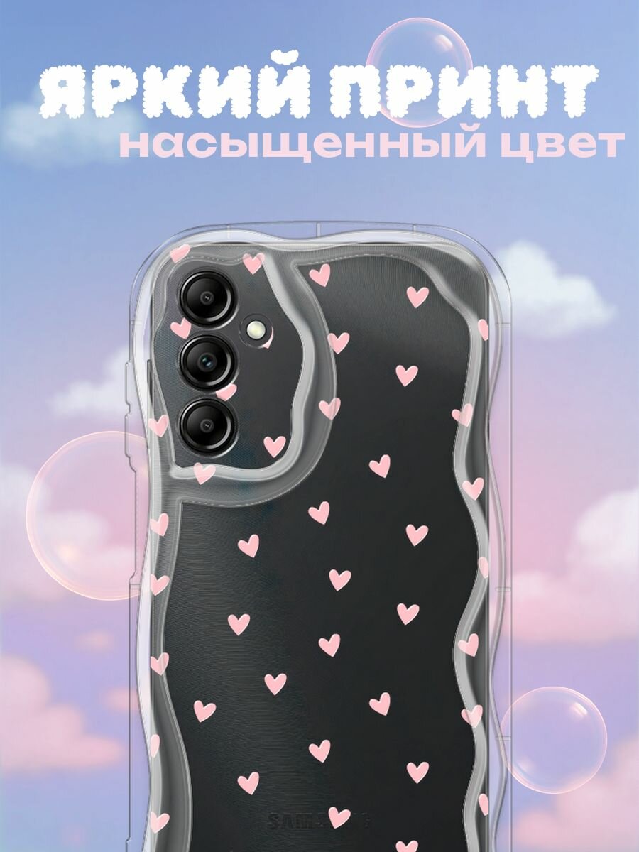 Чехол на Samsung Galaxy A15 / Самсунг А15 с принтом Маленькие нежные сердечки — фото 1