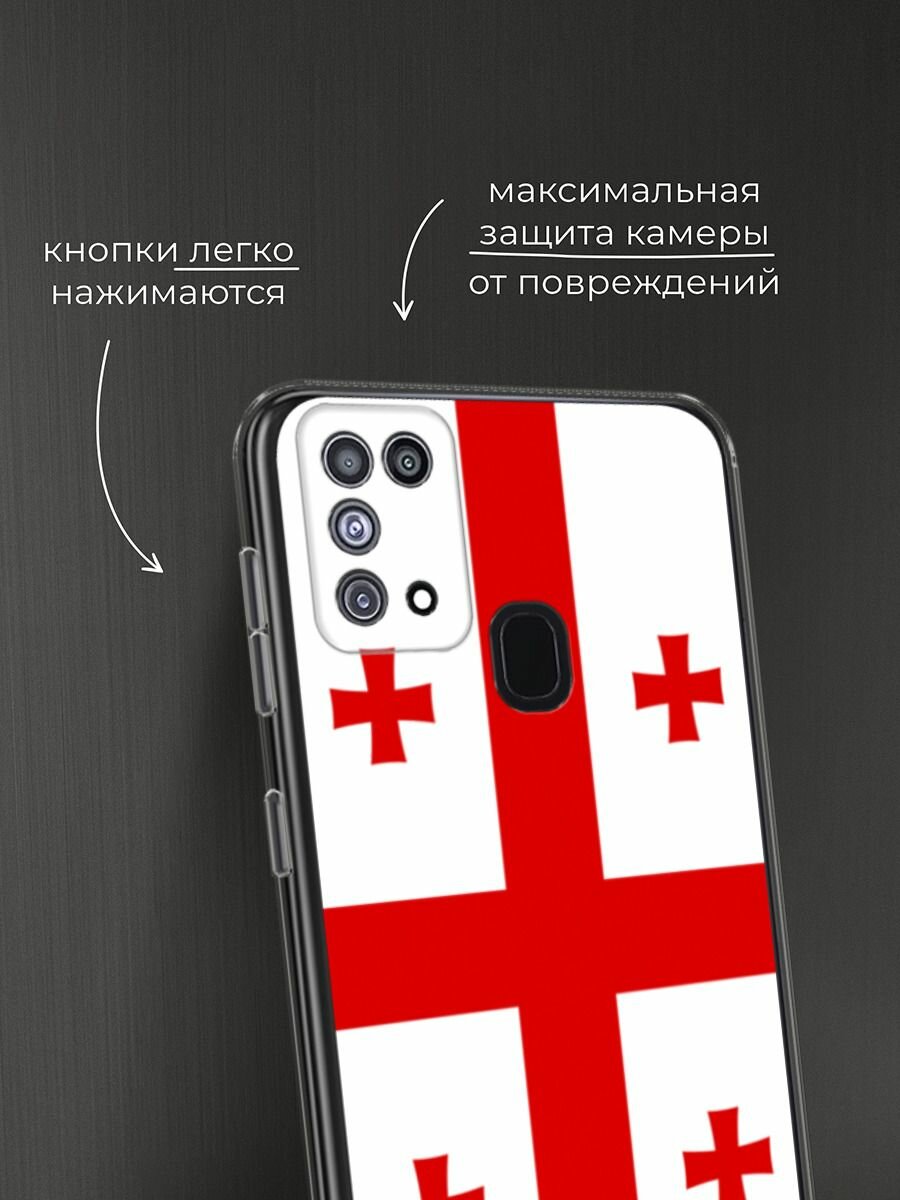 Чехол на Samsung Galaxy M31 / Самсунг Галакси М31 с принтом "Флаг Грузии" — фото 1